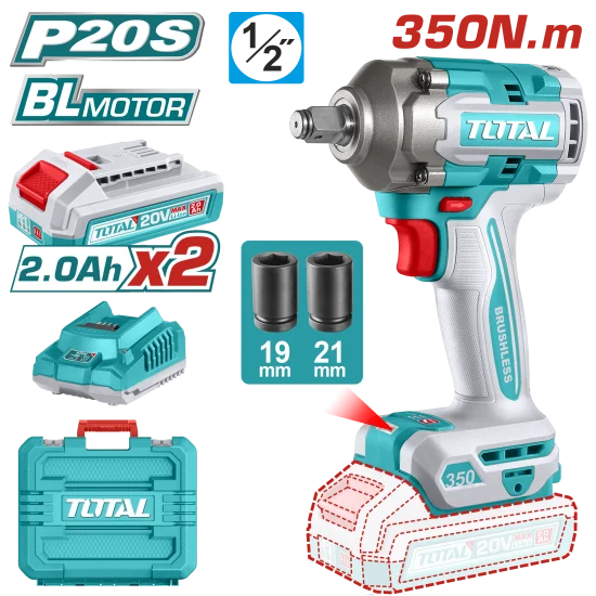 Pistola Impacto 20 V 350 Nm Super Total UTIWLI2035 | Flash 93